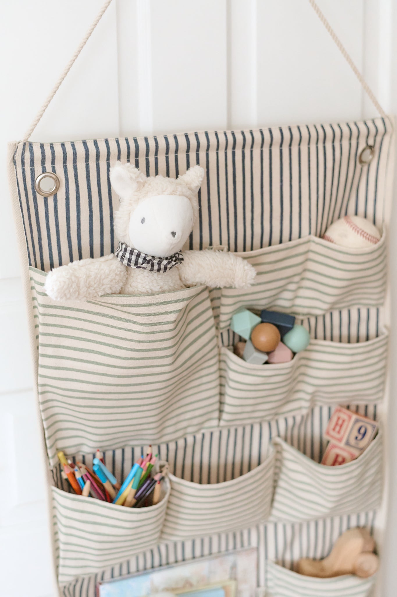 Hanging Wall Organizer - Stripes Away Sea – Pehr