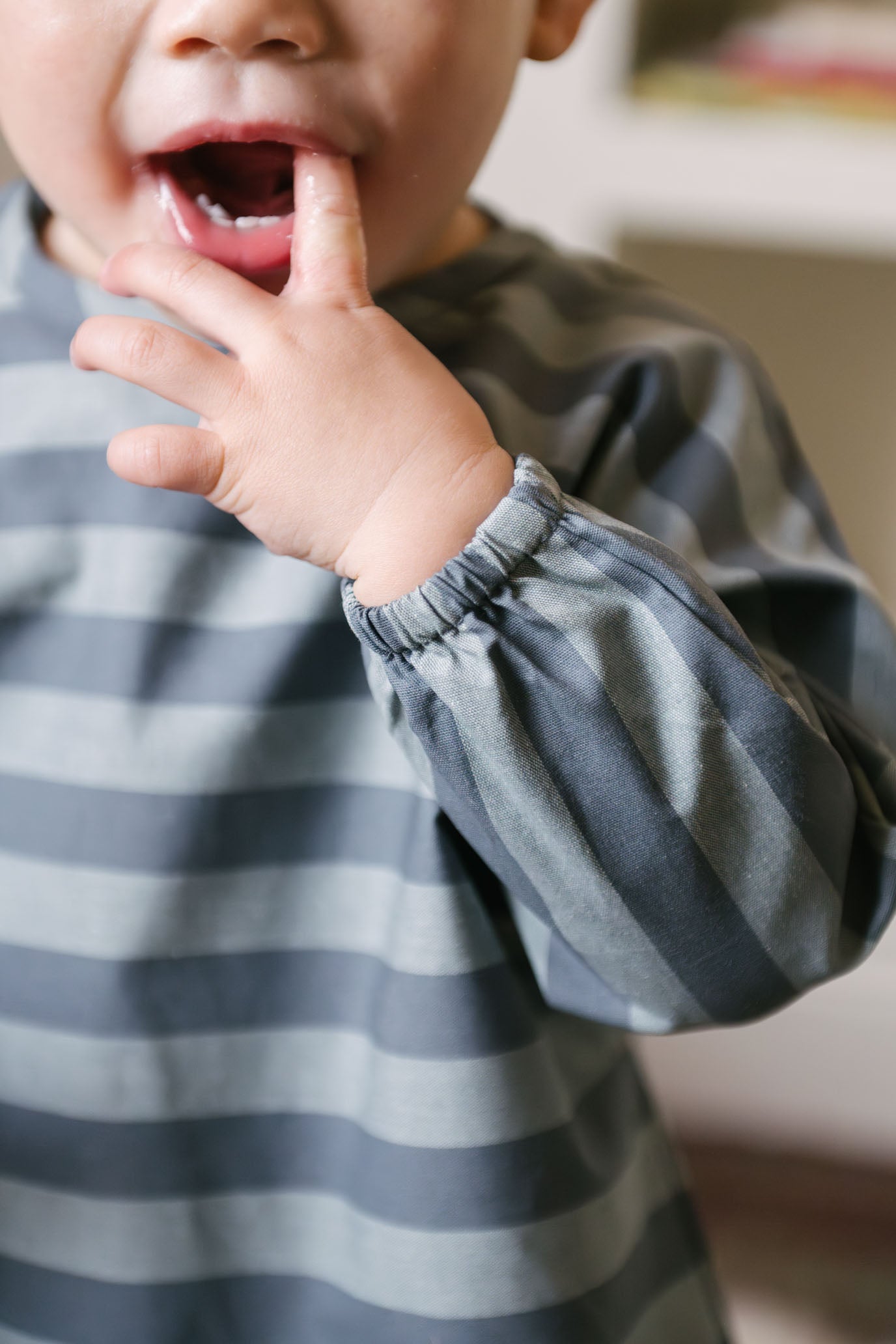 Water Repellent Baby Smock - Indigo Stripe – Pehr