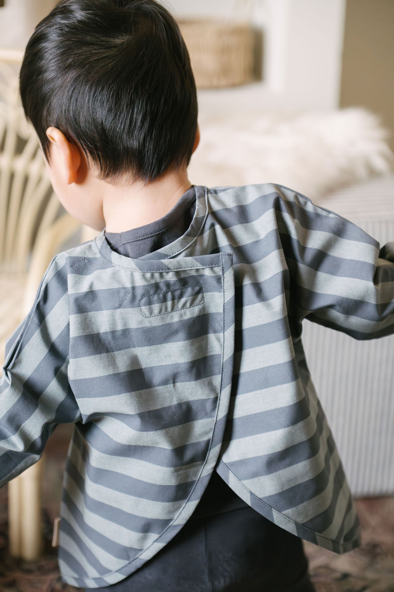 Water Repellent Baby Smock - Indigo Stripe – Pehr